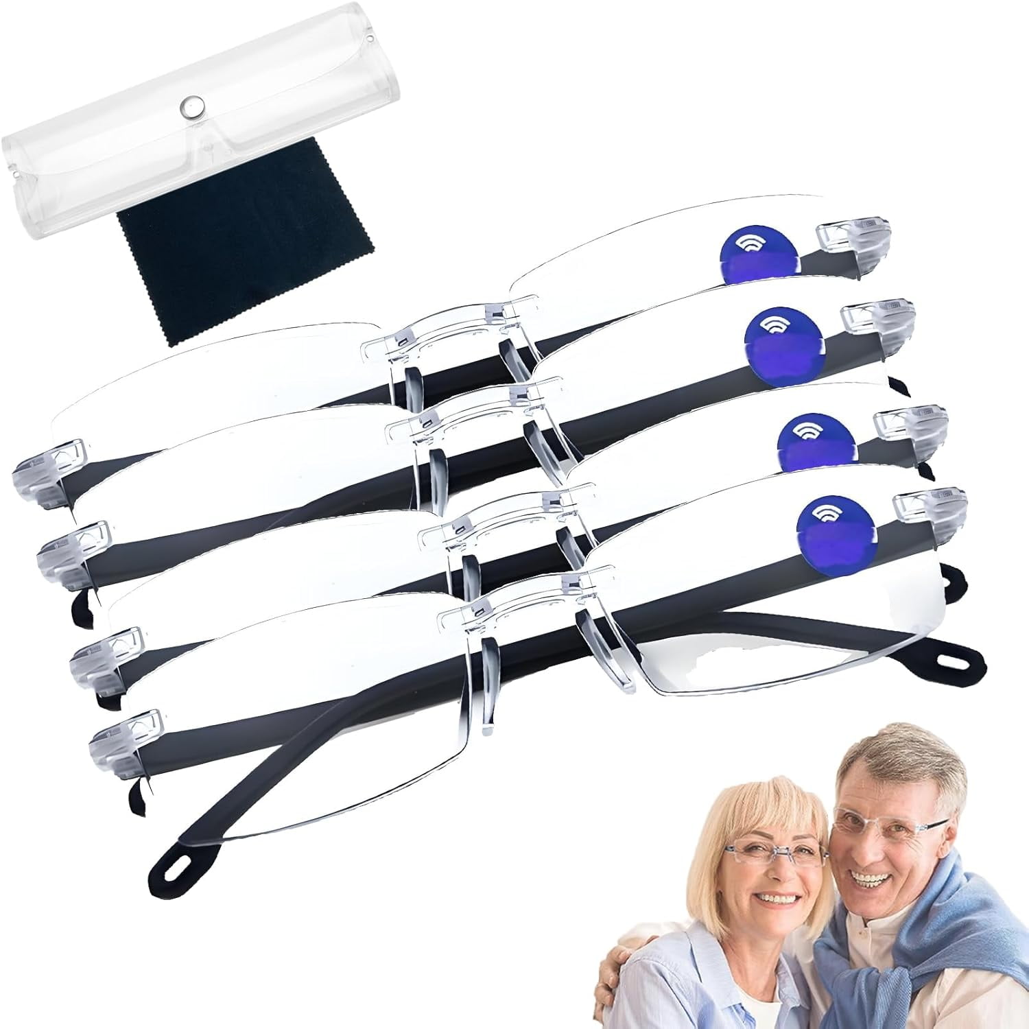 Blue Ease Optics Glasses, Clear Automatic Zoom Reading Eyeglasses ...