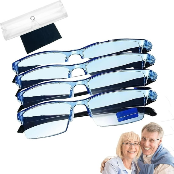 Blue Ease Optics Glasses, Clear Automatic Zoom Reading Eyeglasses ...