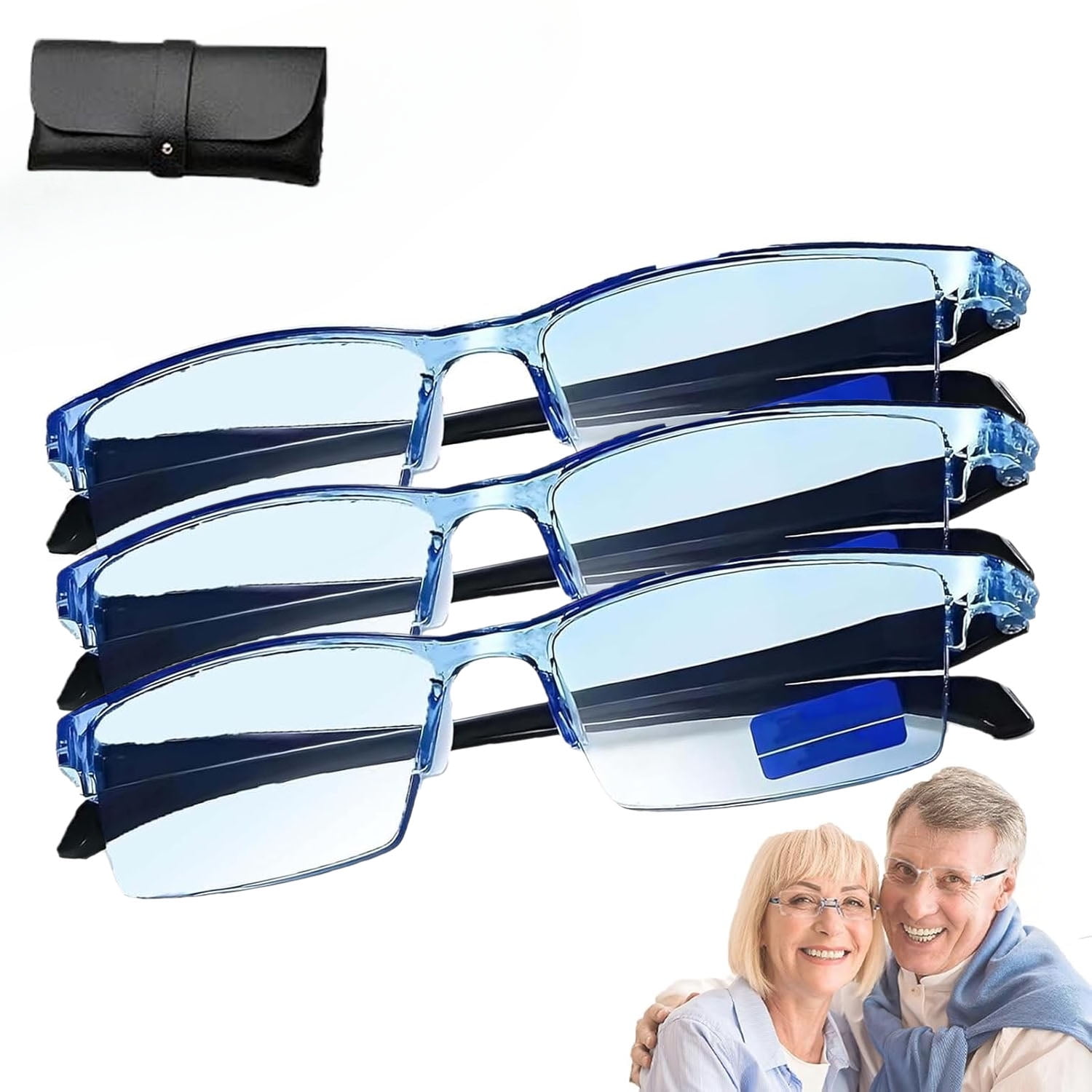Blue Ease Optics Glasses, Clear Automatic Zoom Reading Eyeglasses ...