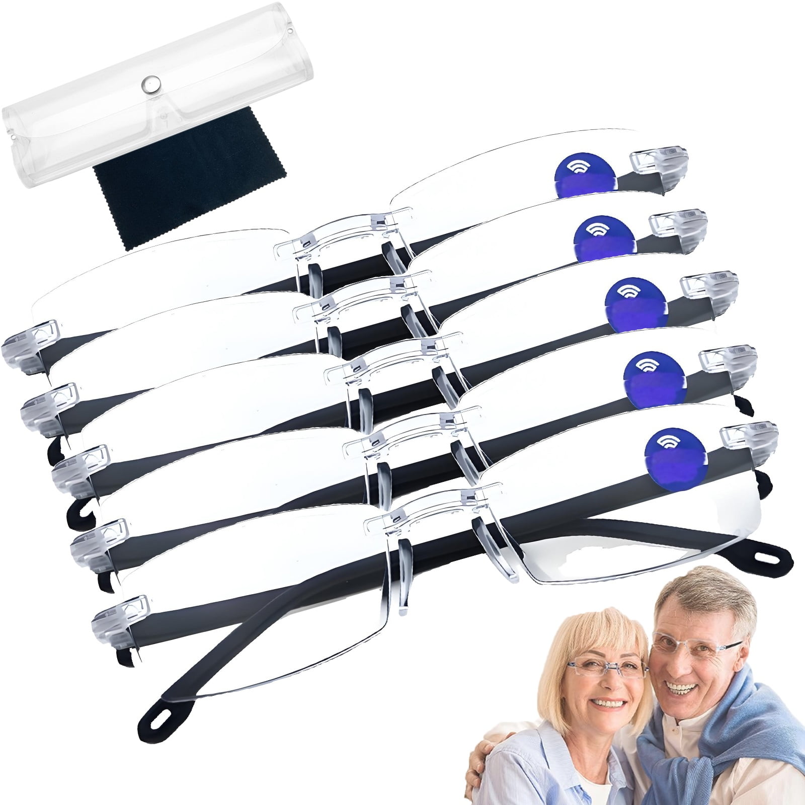 Blue Ease Optics Glasses, Clear Automatic Zoom Reading Eyeglasses ...