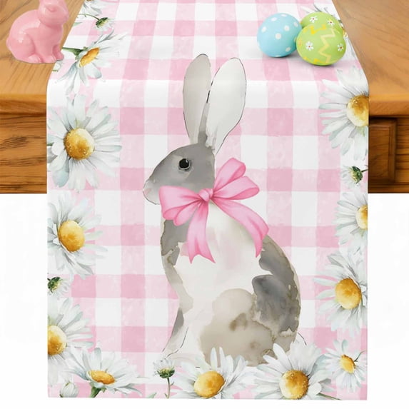 Blue Easter Bunny Table Runner 60 Inches Long for Kitchen Dining ...
