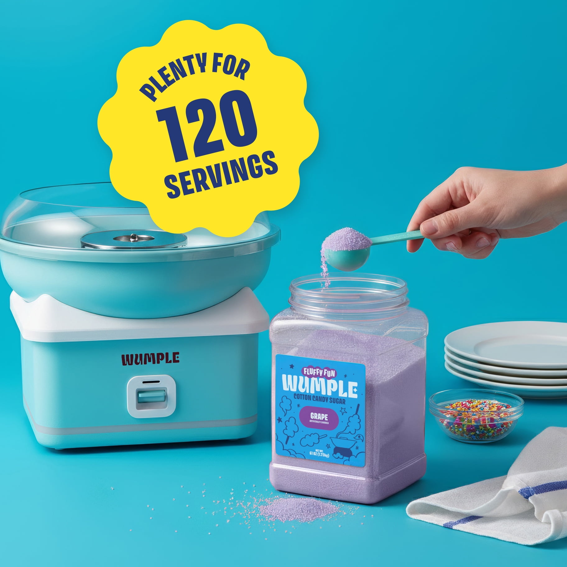 Blue Electric Cotton Candy Machine – 500W High-Efficiency Candy Floss ...