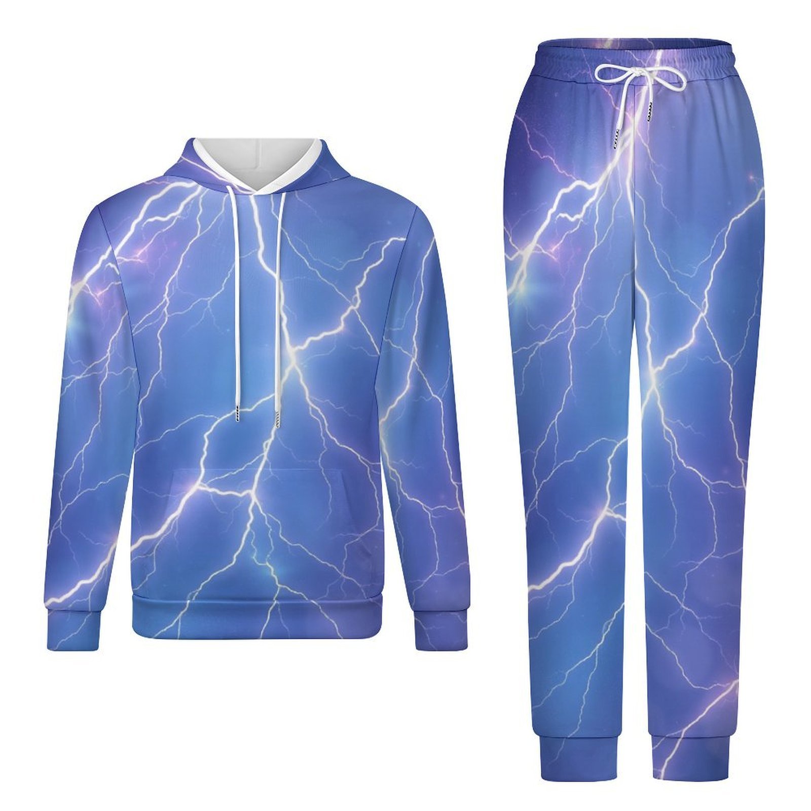 Blue Electric Storm Hoodie Pant Suits Men Women Hooded Sweatshirts ...