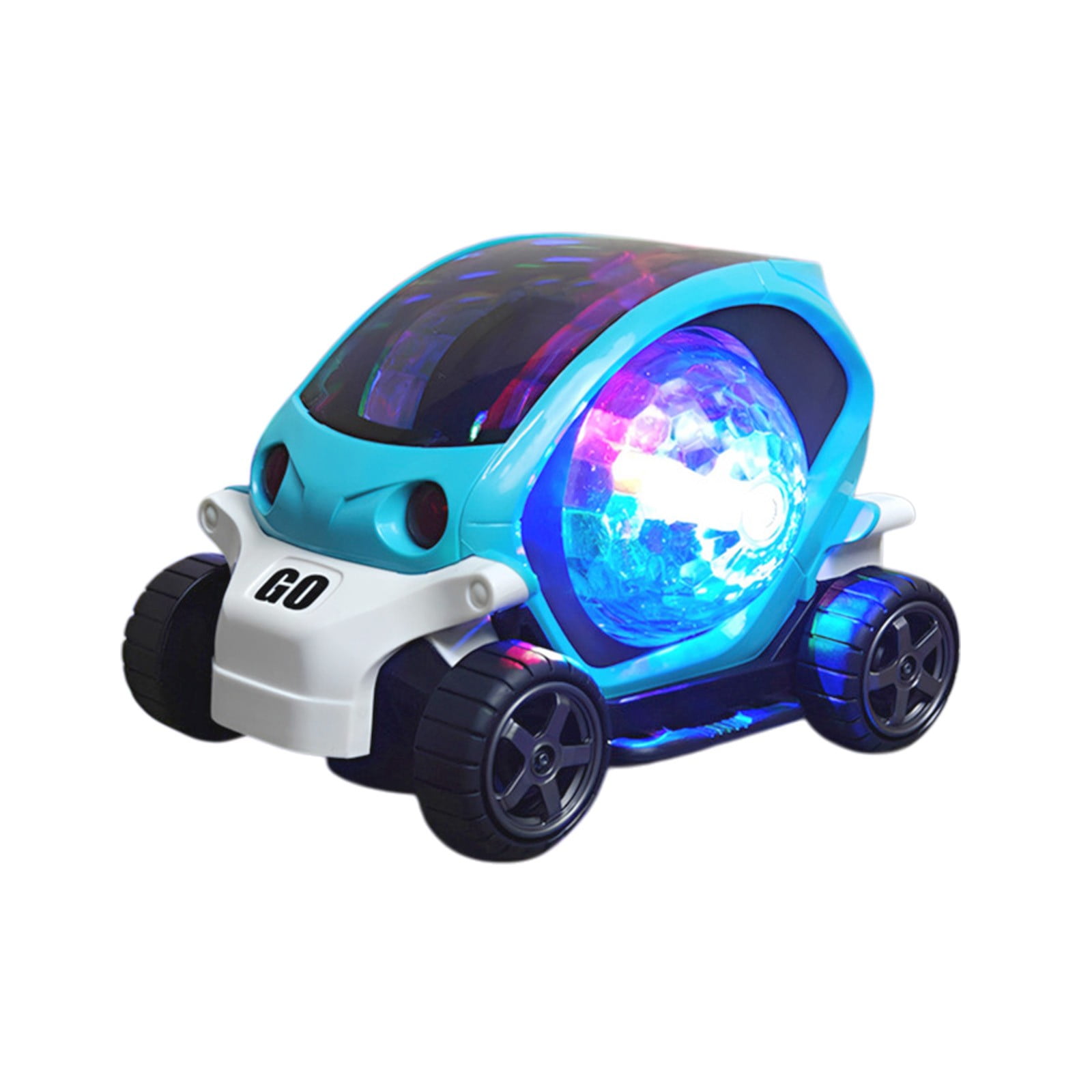 Blue Electric Toy Car Children Flash Music Smart Universal Wheel Light ...