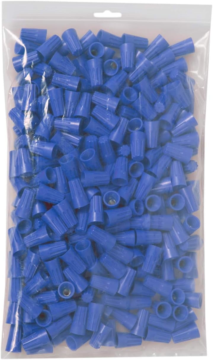 Blue Electrical Wire Connector Screw Terminal - 1,000 Pack, Cone Shaped ...