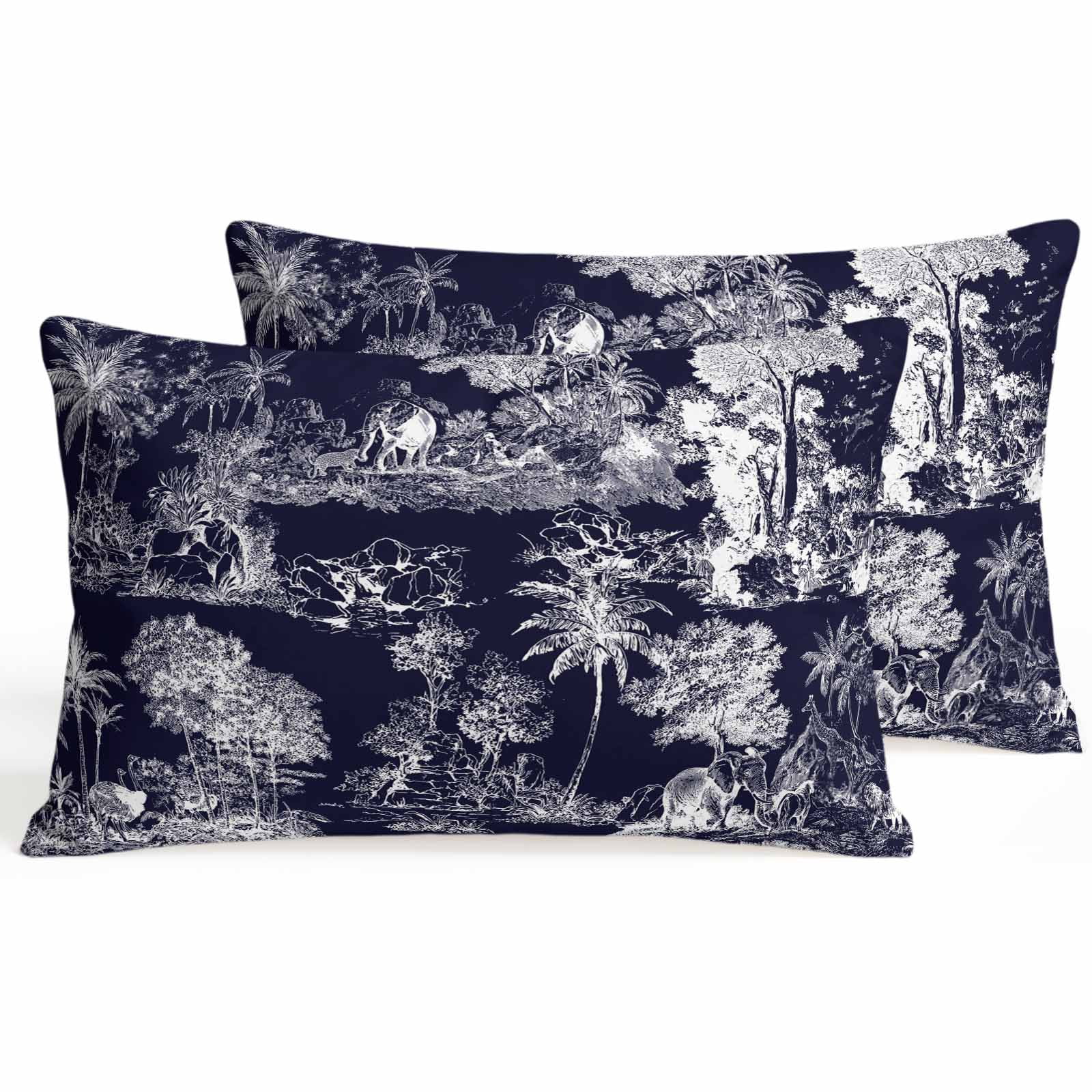 Blue Elephant Lumbar Pillow Covers 12 x 20 Inch Pillow Covers Set of 2 ...
