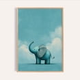 Blue Elephant Nursery Art Calming Wall Print For Room Unframed Paper ...