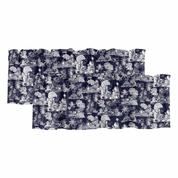 Blue Elephant Valances for Windows, Decorative Rod Pocket Window ...
