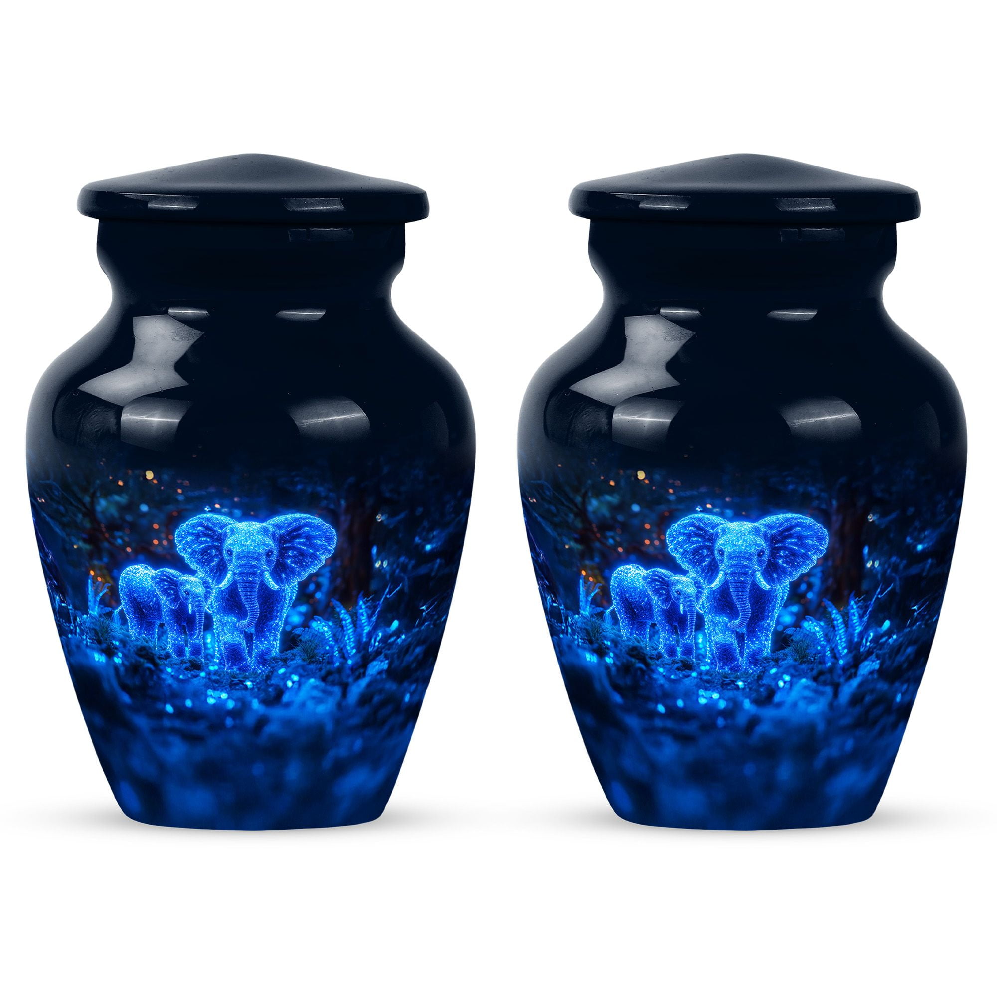 Blue Elephant small cremation urns for ashes adult male - mini funeral ...
