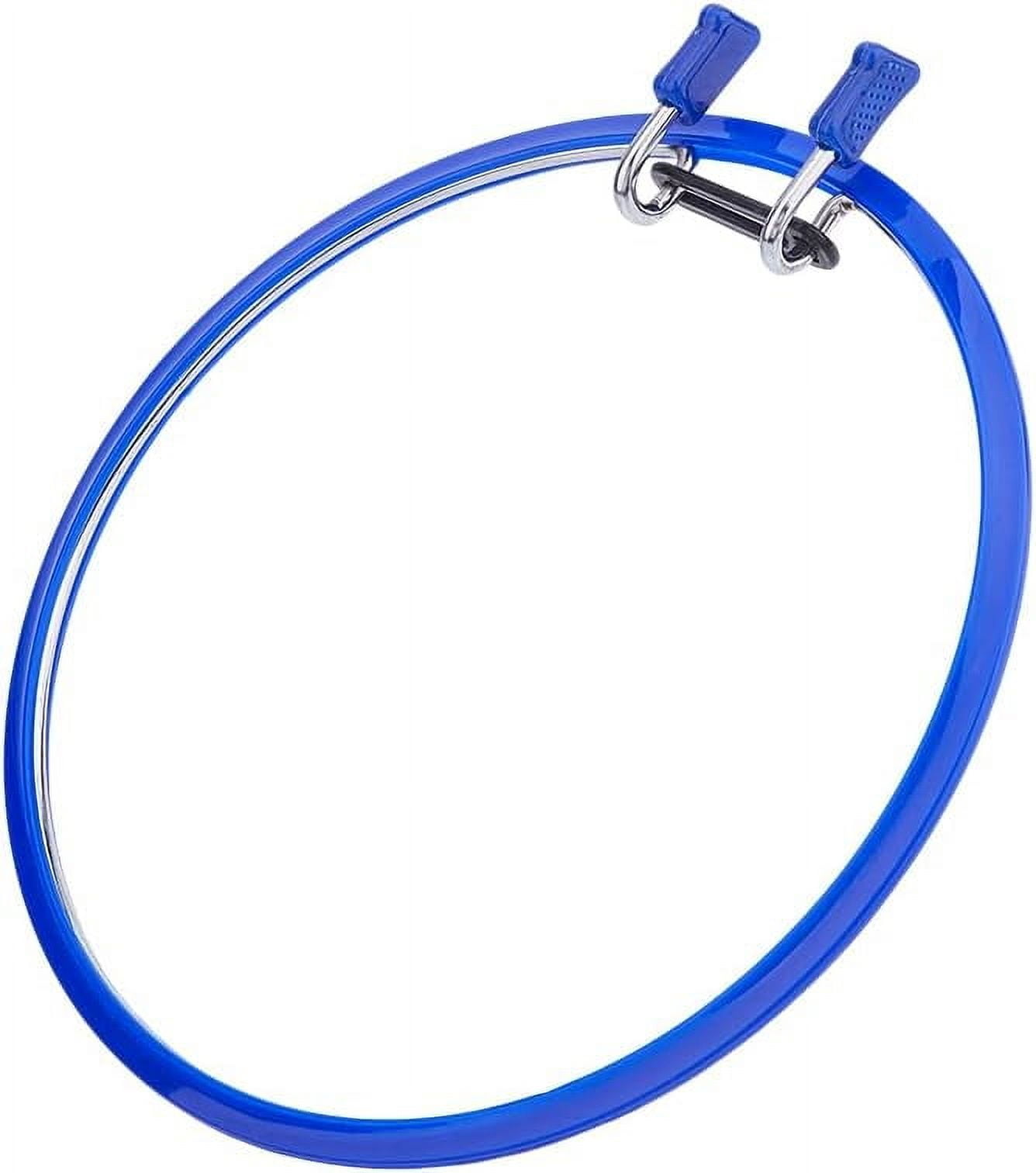 Blue Embroidery Hoops Plastic Tension Stich Hoop Circle Cross Stitch ...
