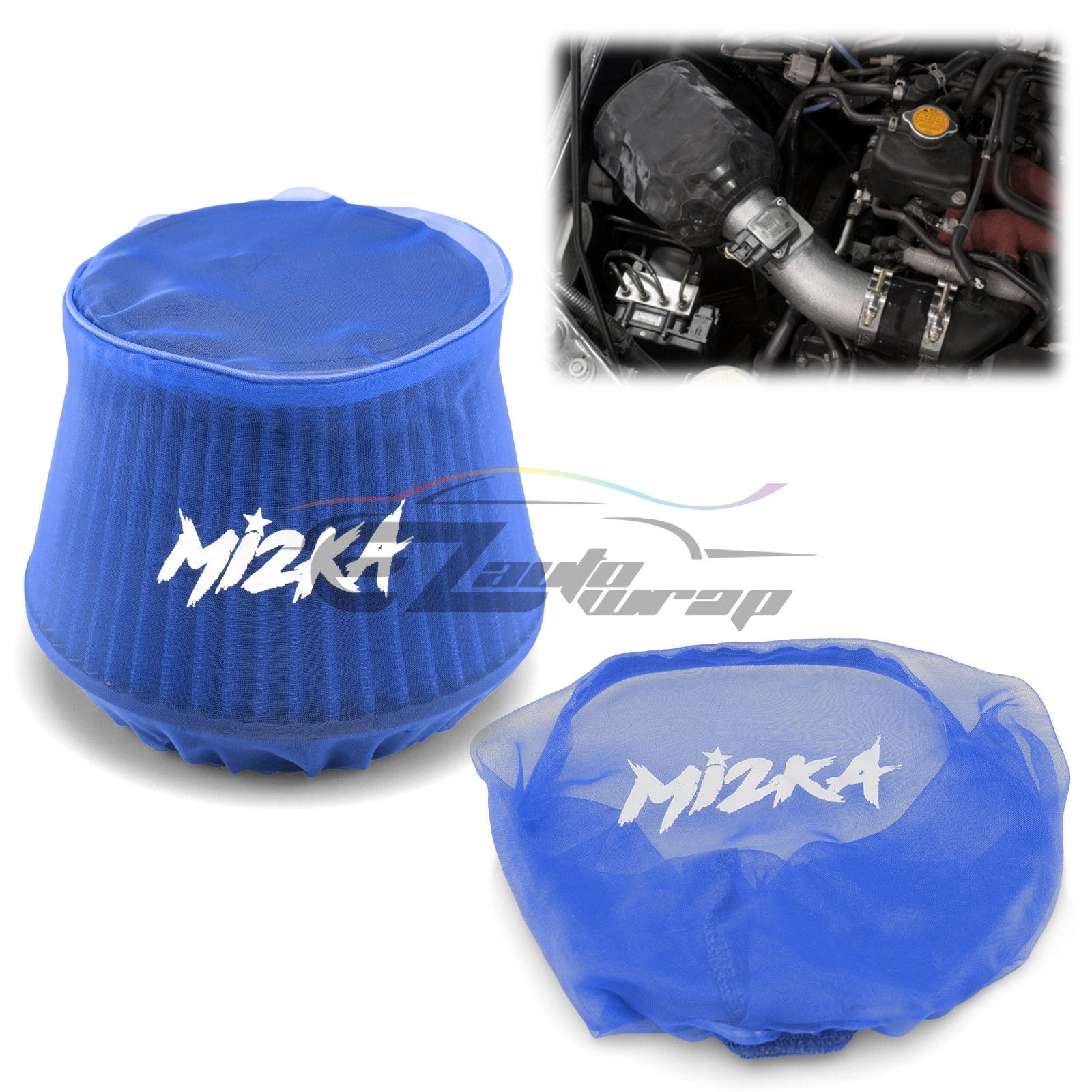 Blue Engine Cold Air Intake Pre Filter Conical Cover Water Repellent ...