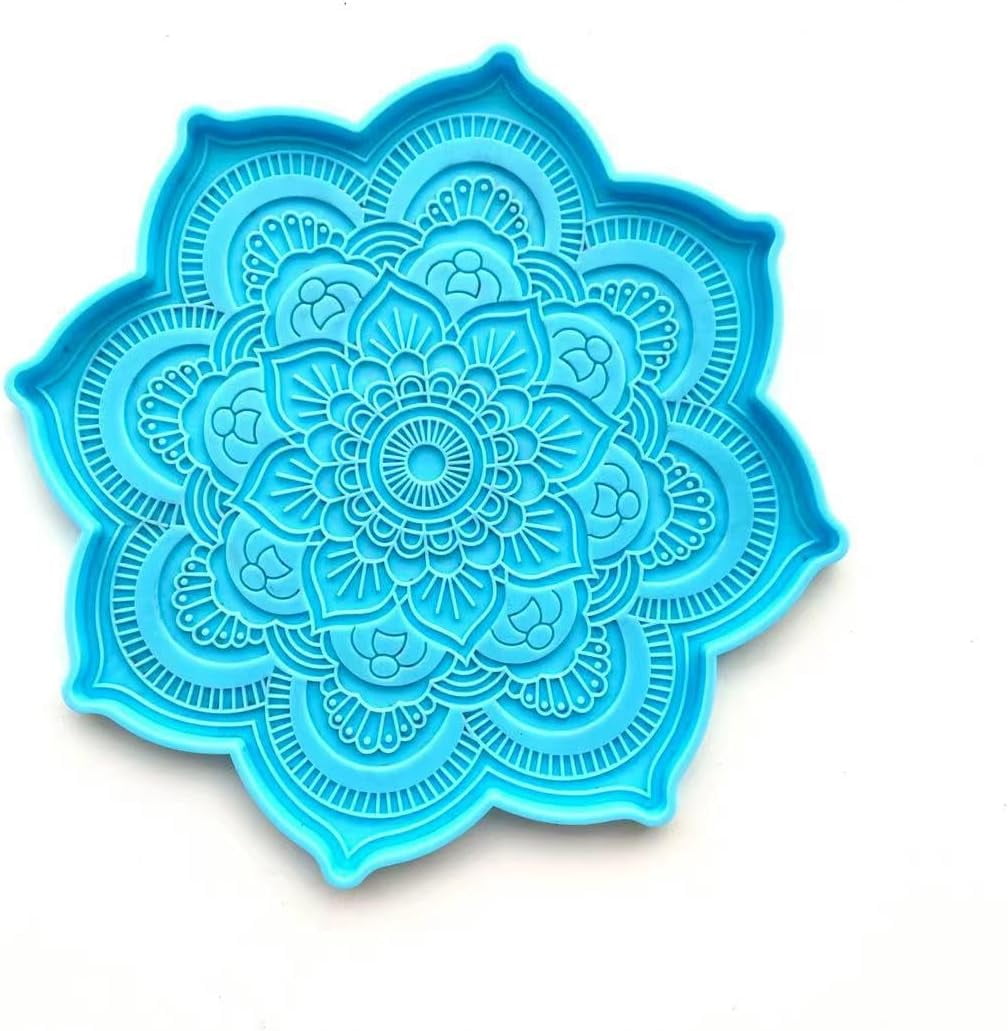 Blue Epoxy Resin Silicone Molds Mandala Coaster Epoxy Resin Mold DIY ...