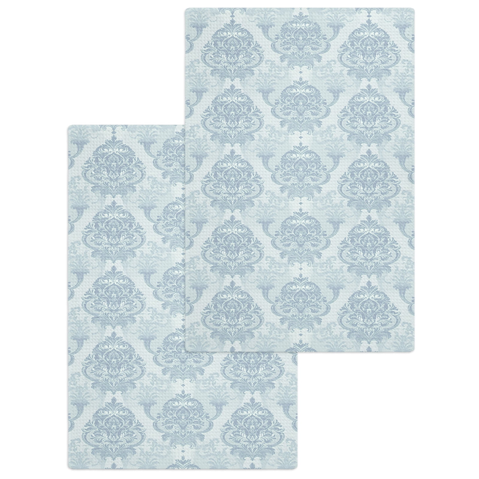 Blue Ethnic Kitchen Dish Towels for Drying Dishes Set of 2, Vintage ...