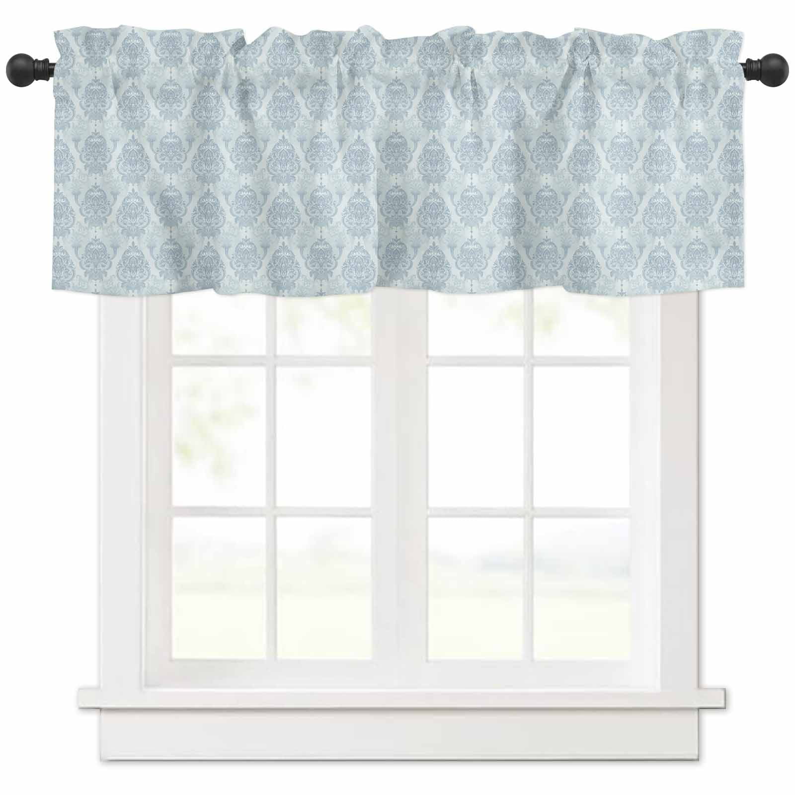 Blue Ethnic Valances for Windows Farmhouse Kitchen Curtains Valances ...
