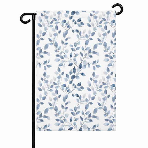 Blue Eucalyptus Leaf Garden Flag 12x18 Inch Watercolor Leaves Double ...