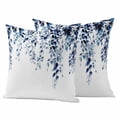 Blue Eucalyptus Leaf Outdoor Pillow Covers Set of 2 Farmhouse Vintage ...