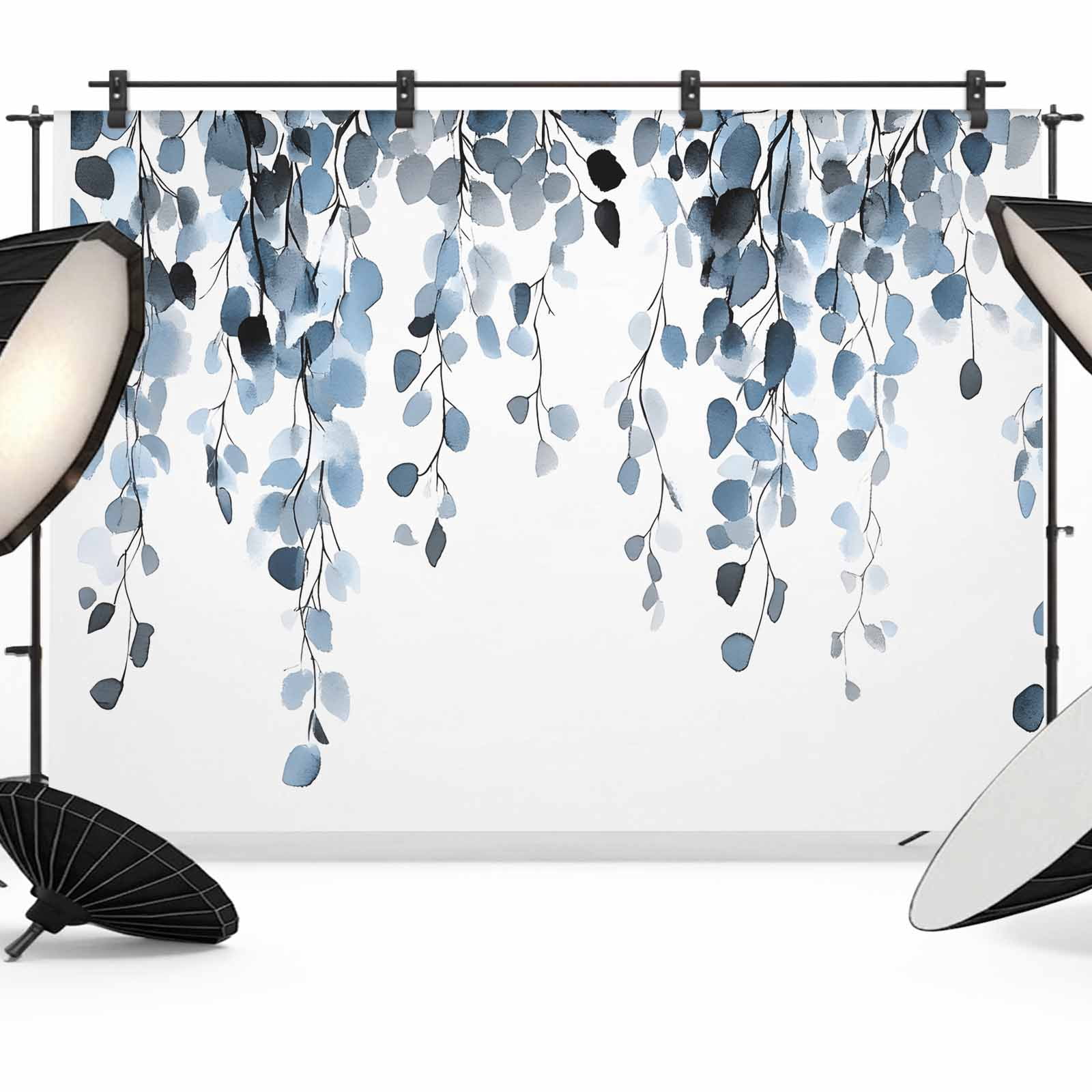 Blue Eucalyptus Leaves Backdrop for Photoshoot,Photography Photo Studio ...