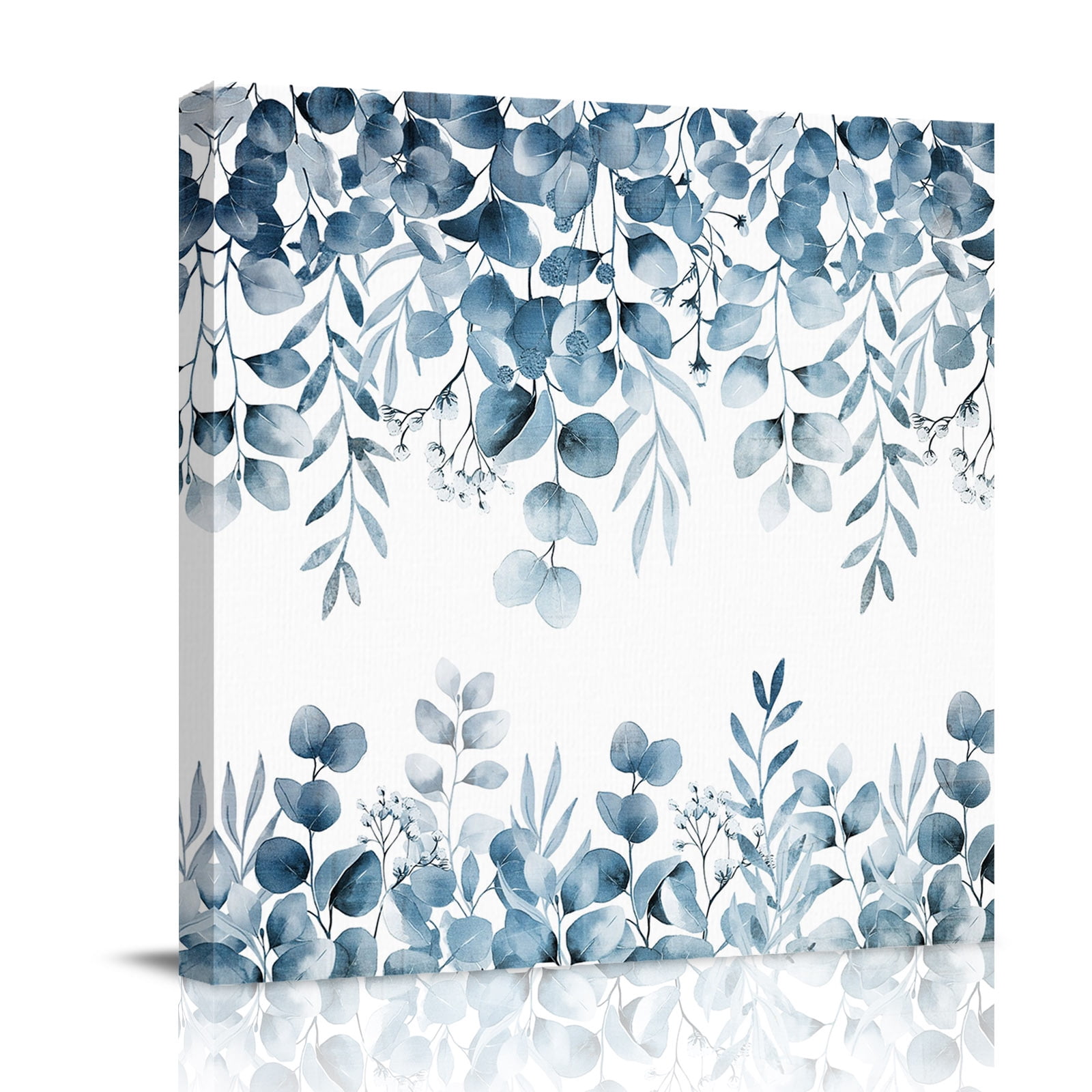 Blue Eucalyptus Leaves Canvas Wall Art for Living Room, Spring Summer ...