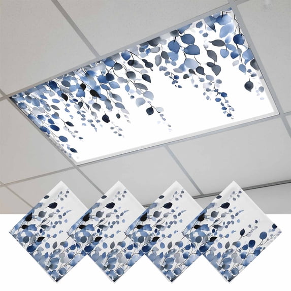 Blue Eucalyptus Leaves Fluorescent Light Covers, Summer Botanical ...