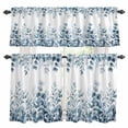 Blue Eucalyptus Leaves Kitchen Curtains Set for Windows, Summer Plants ...