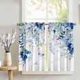 Blue Eucalyptus Leaves Kitchen Curtains Watercolor Plant Floral ...