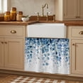 Blue Eucalyptus Leaves Small Cabinet Curtains 11"W x 13"L, Summer ...