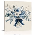 Blue Eucalyptus Leaves Vase on Linen Canvas Artwork Painting Art ...