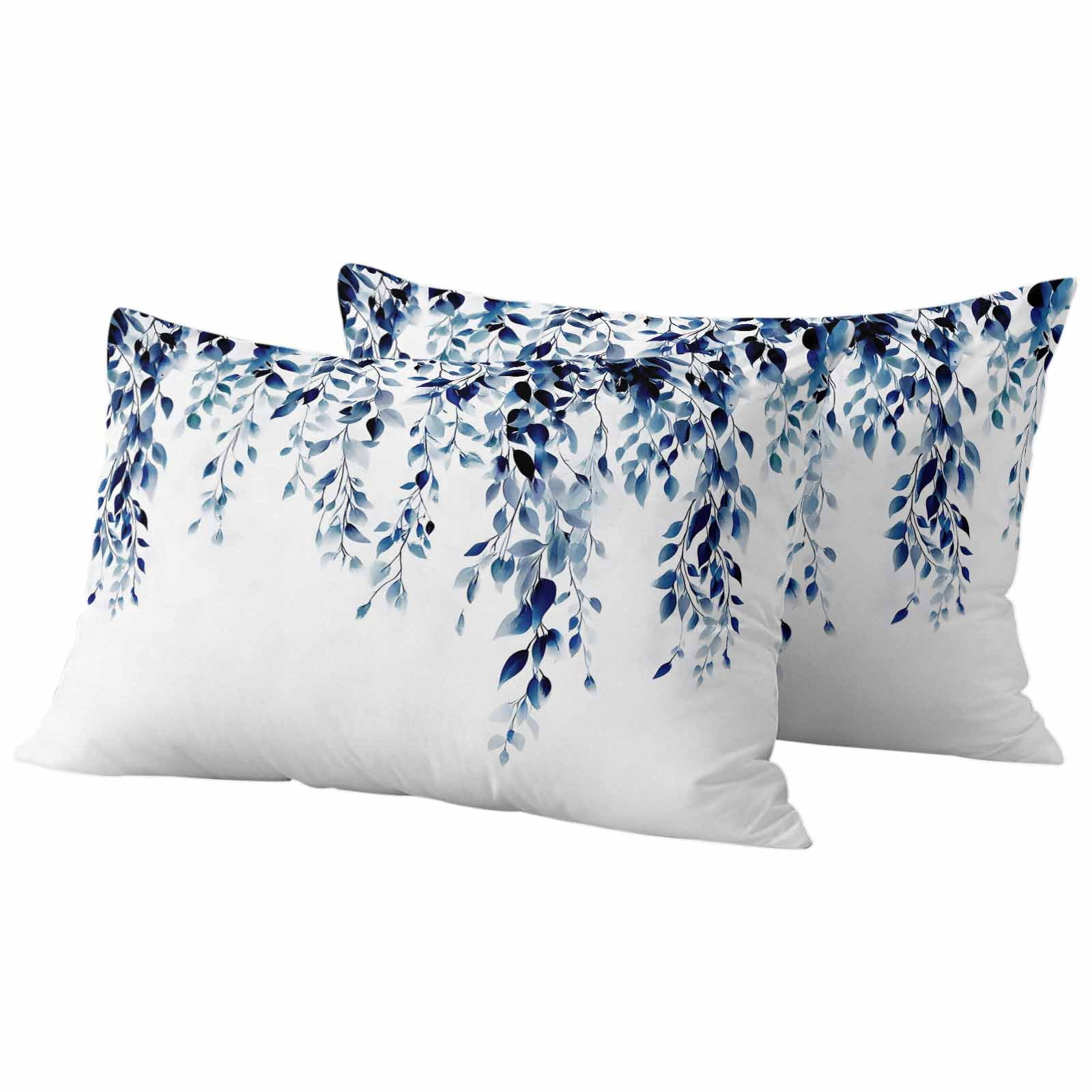Blue Eucalyptus Outdoor Pillow Covers 20"x12" Set of 2,Waterproof Throw ...
