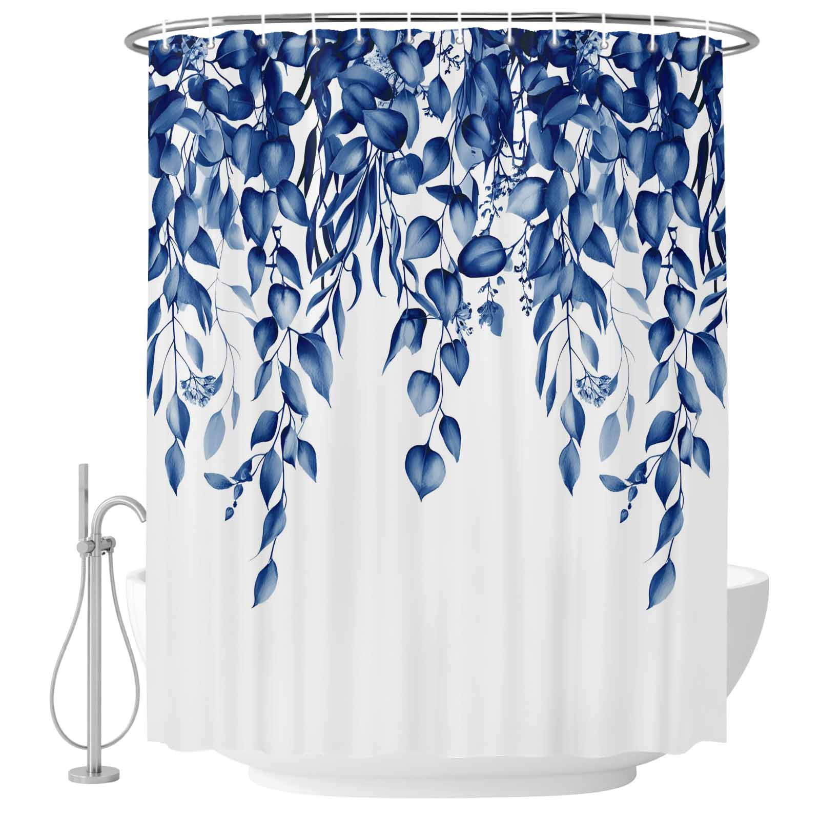 Blue Eucalyptus Shower Curtain, Waterproof Shower Curtains for Bathroom ...