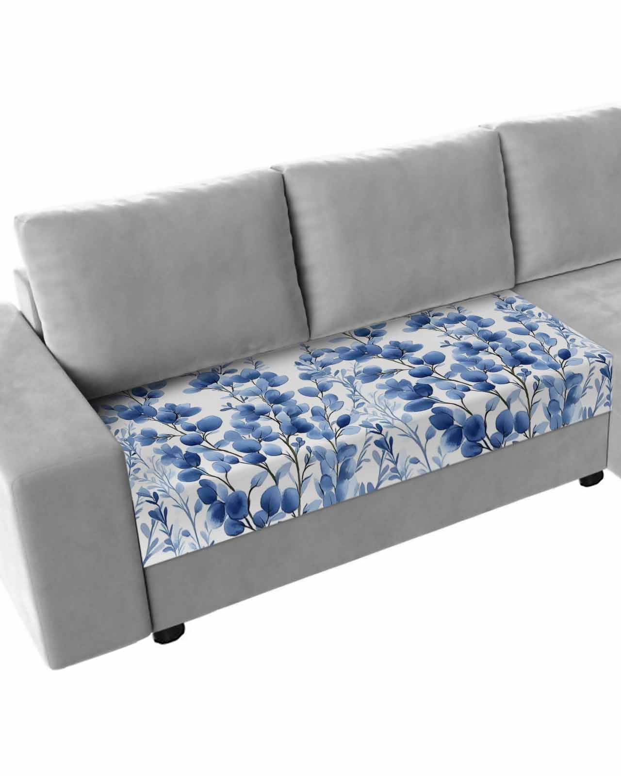 Blue Eucalyptus Sofa Couch Cushion Covers Washable, Removable ...