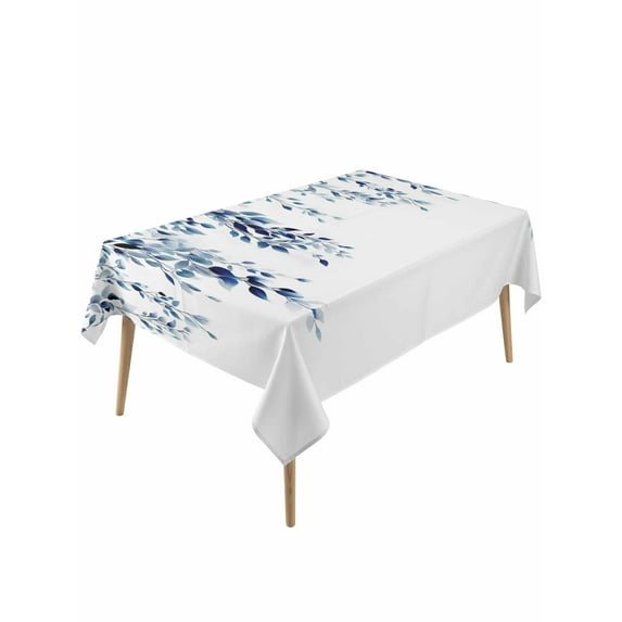 Blue Eucalyptus Table Cloth, Weeping Botanical Leaf Watercolor ...