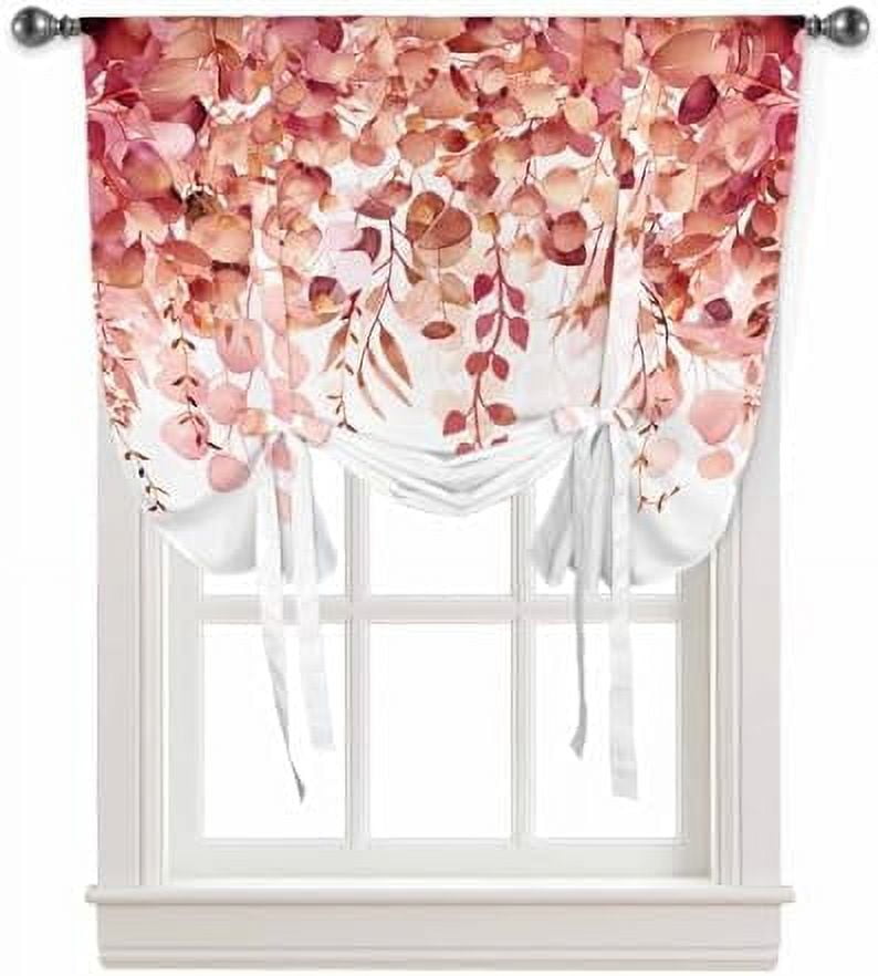 Blue Eucalyptus Tie Up Curtains for Kitchen Bedroom Living Room Windows ...