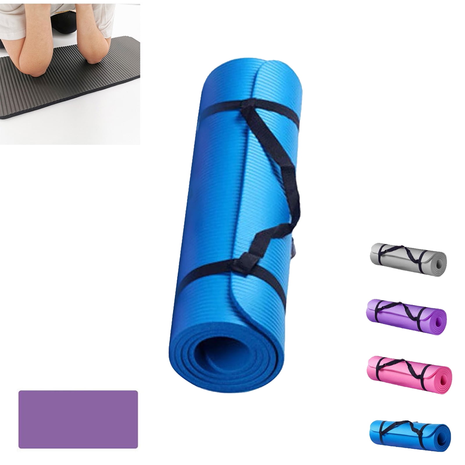 Blue Eva Anti Skid Yoga Mat 0.59inch (15mm) Thick Yoga Knee Pad Cushion ...