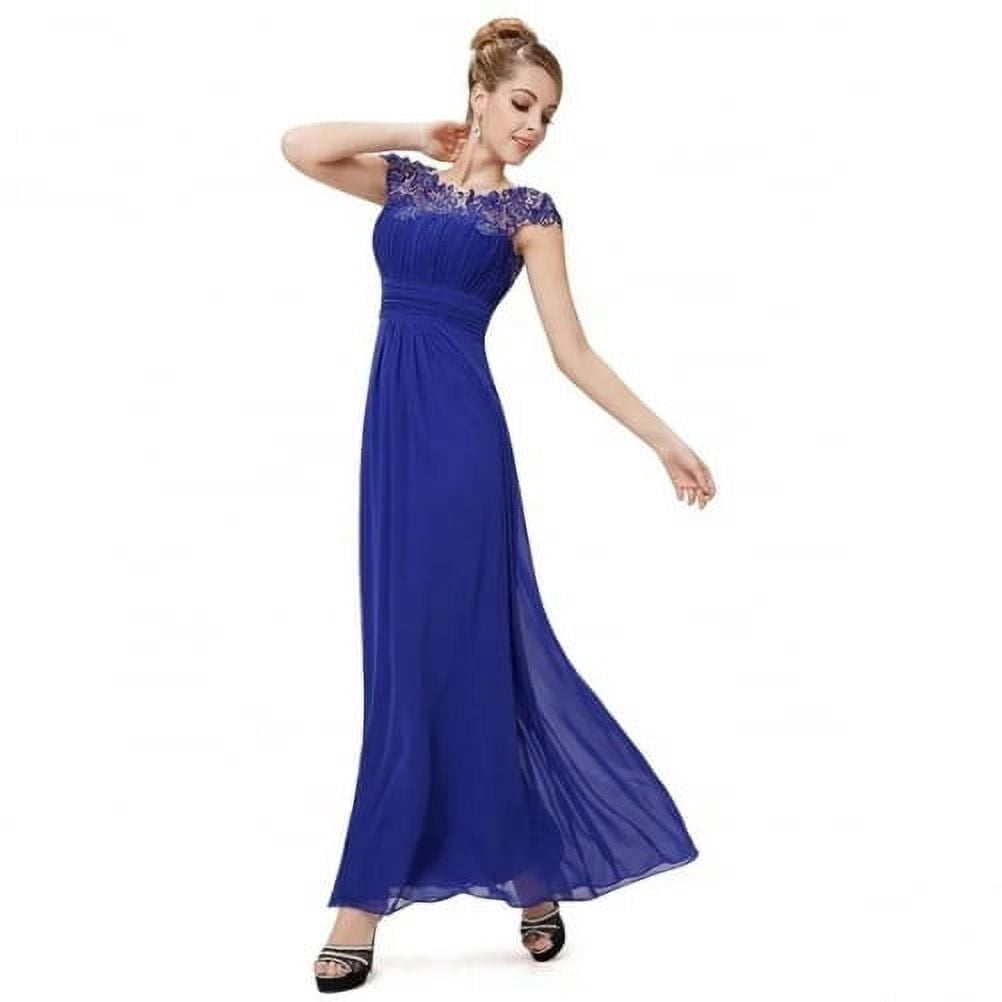 Blue Evening Gown Ball Gown Formal Event Dresses Sleeveless Lace ...