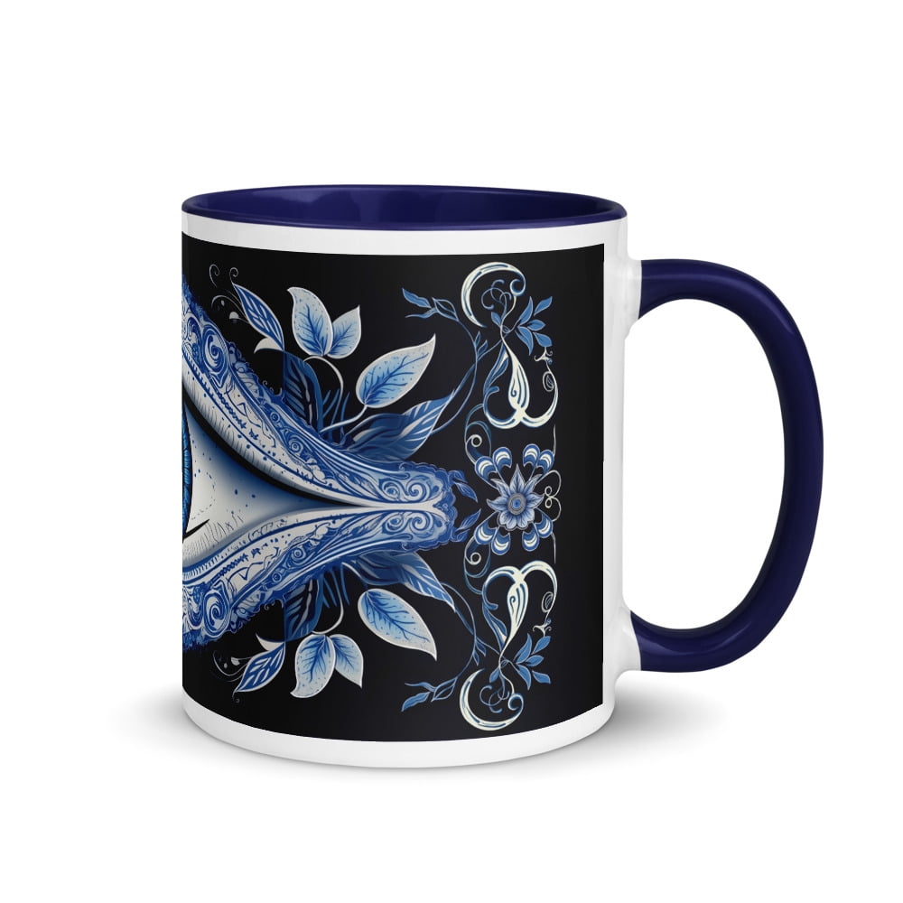 Blue Evil Eye Ceramic Accent Mug – Mystical Protection Coffee Cup ...