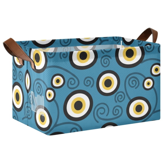 Blue Evil Eye Collapsible Storage Bin Open Home Shelf Basket Water ...