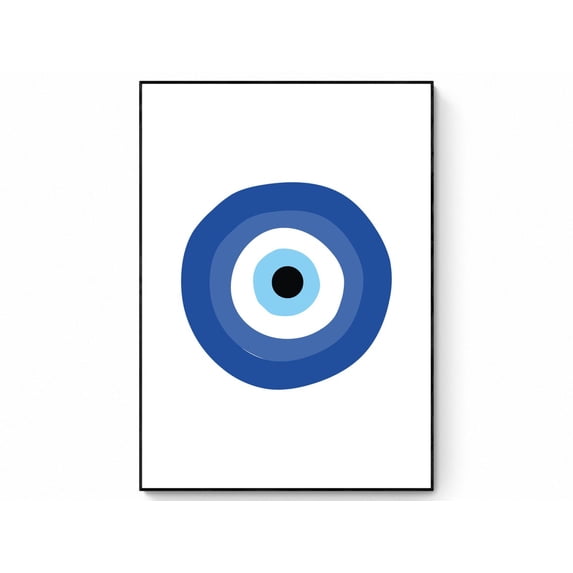 Blue Evil Eye Minimal Nazar Wall Art, Unframed Paper Print Size 24x36 ...