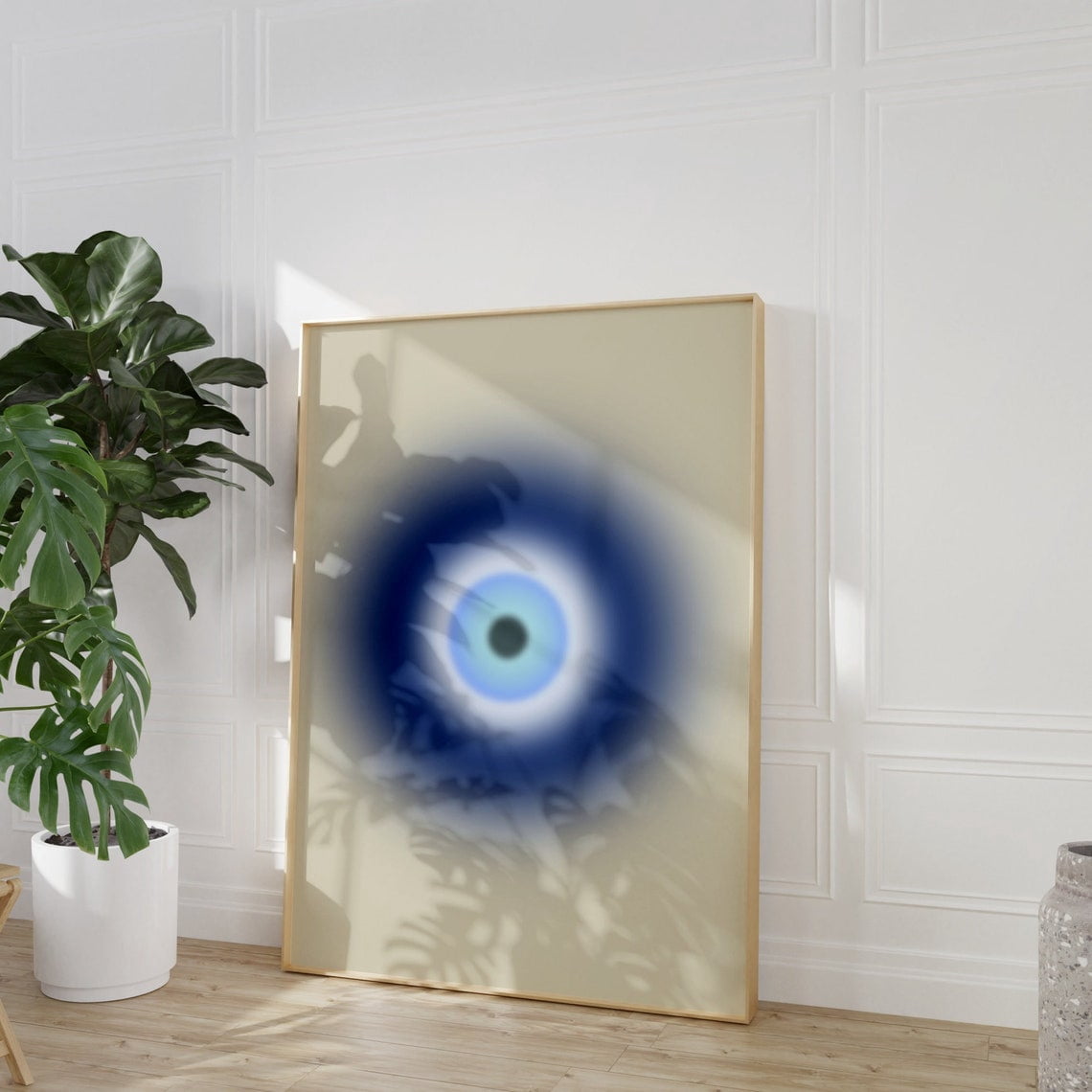 Blue Evil Eye Spiritual Protection Wall Art, Unframed Canvas Size 16x24 ...