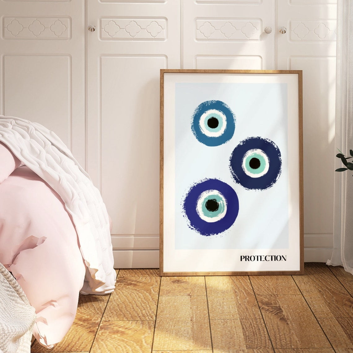 Blue Evil Eye Spiritual Wall Art Nazar Greek Protection Aura ...