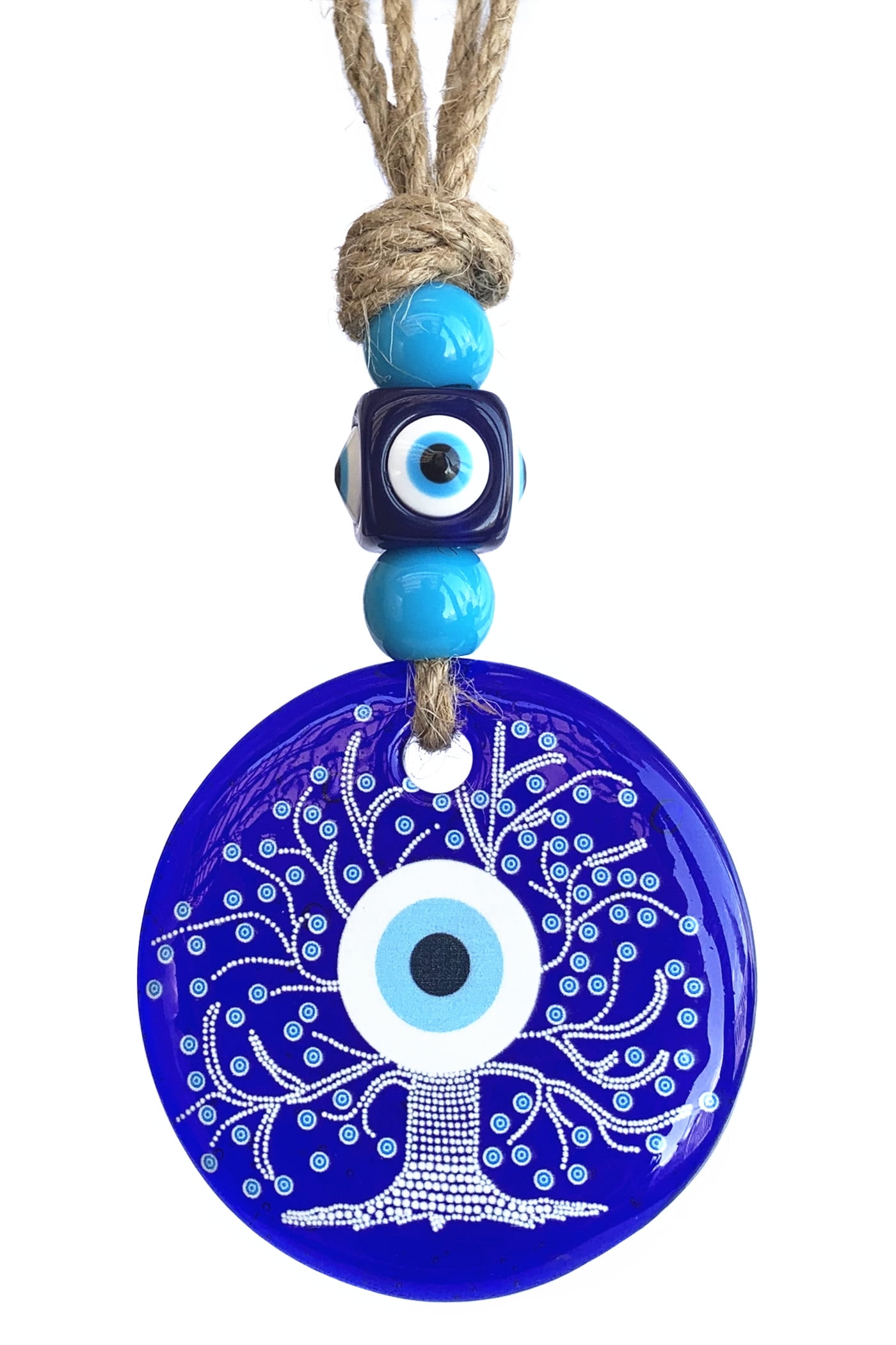 Blue Evil Eye Tree of Life Design Wall Hanging Protective Ornament ...
