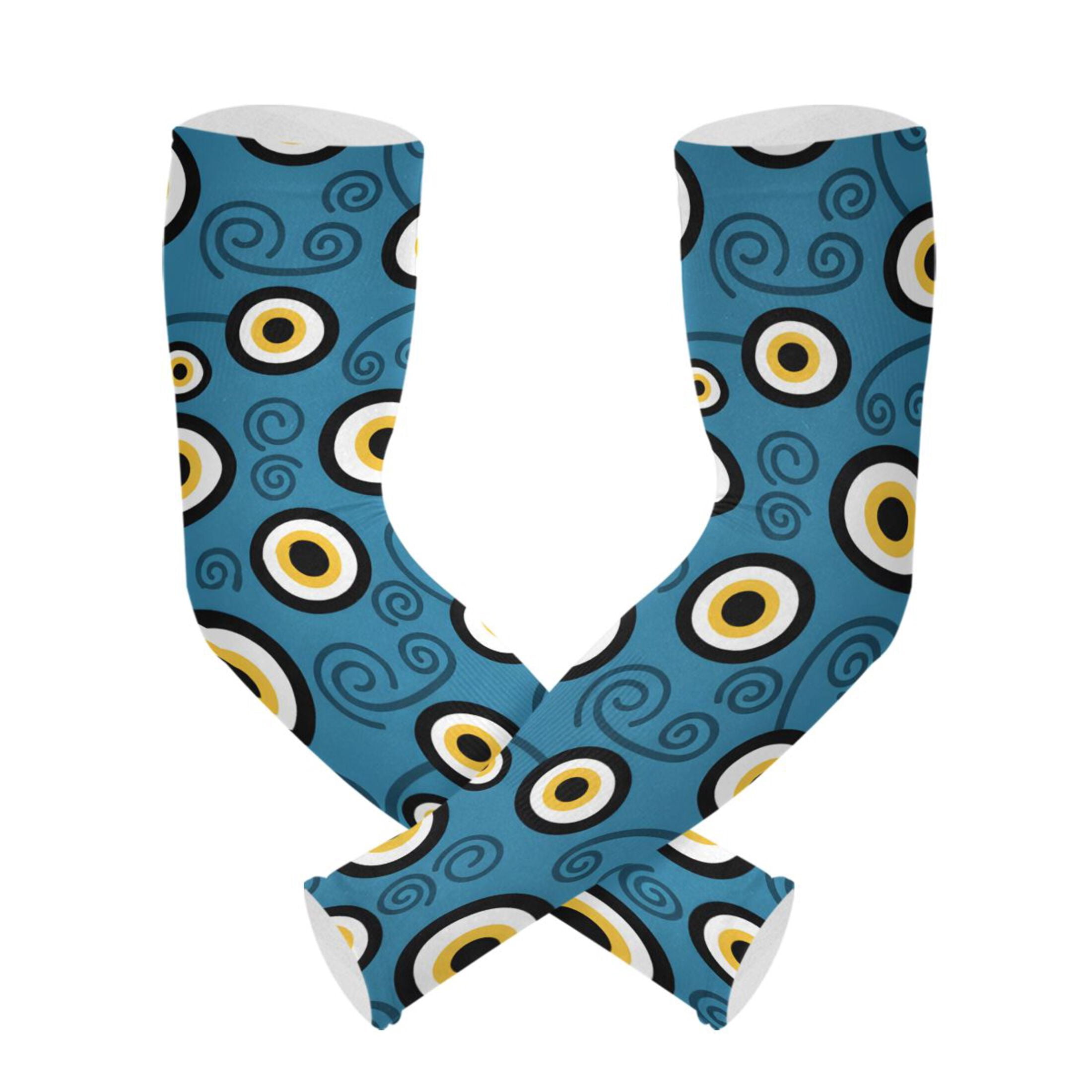 Blue Evil Eye UV Protection Cooling Arm Sleeves, Compression Sun ...