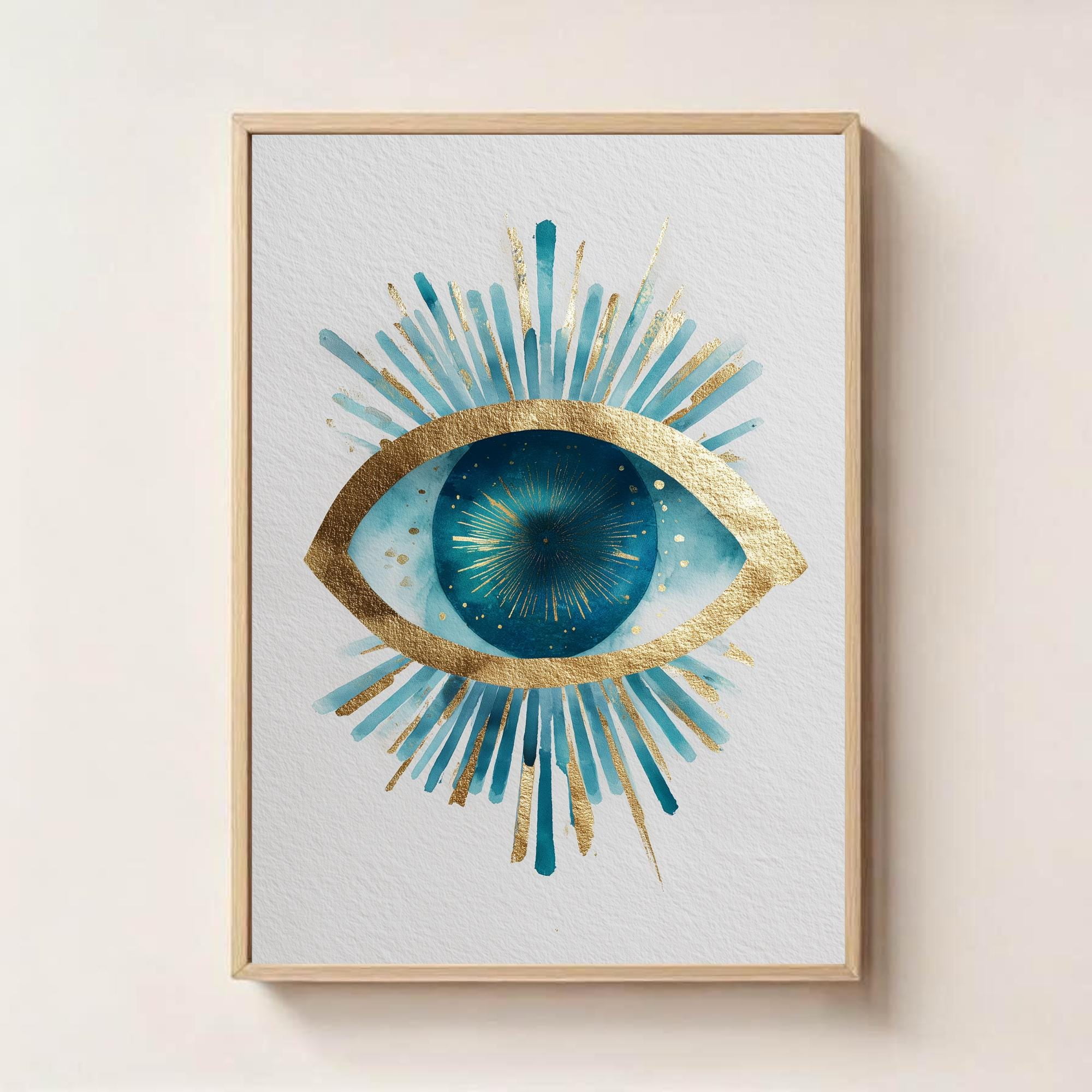 Blue Evil Eye Wall Art – Energy Infused Protection Symbol, Spiritual ...