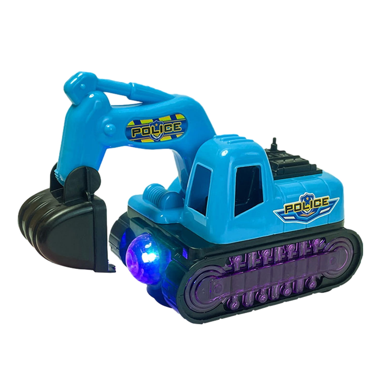 Blue Excavator Toy Model With Universal Movement Music And Led Lights ...