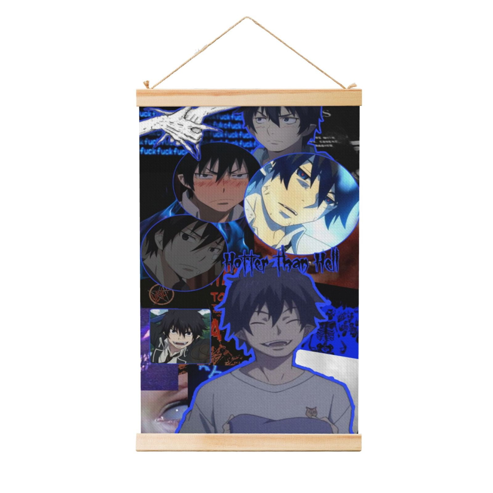 Blue Exorcist Poster Aesthetic Canvas Wooden Shaft Wall Art Hanging ...