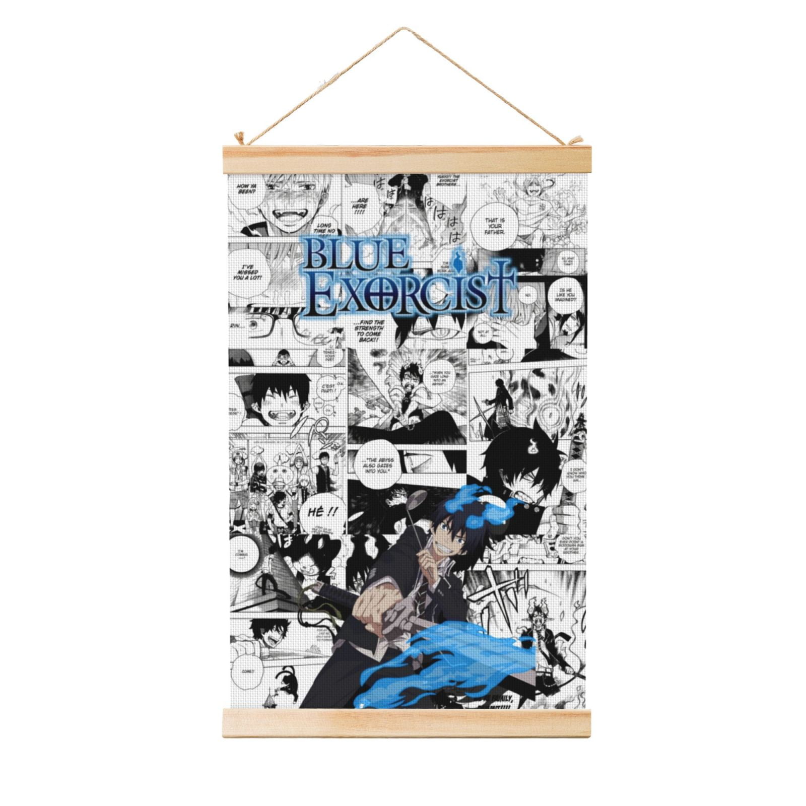 Blue Exorcist Poster Aesthetic Canvas Wooden Shaft Wall Art Hanging ...
