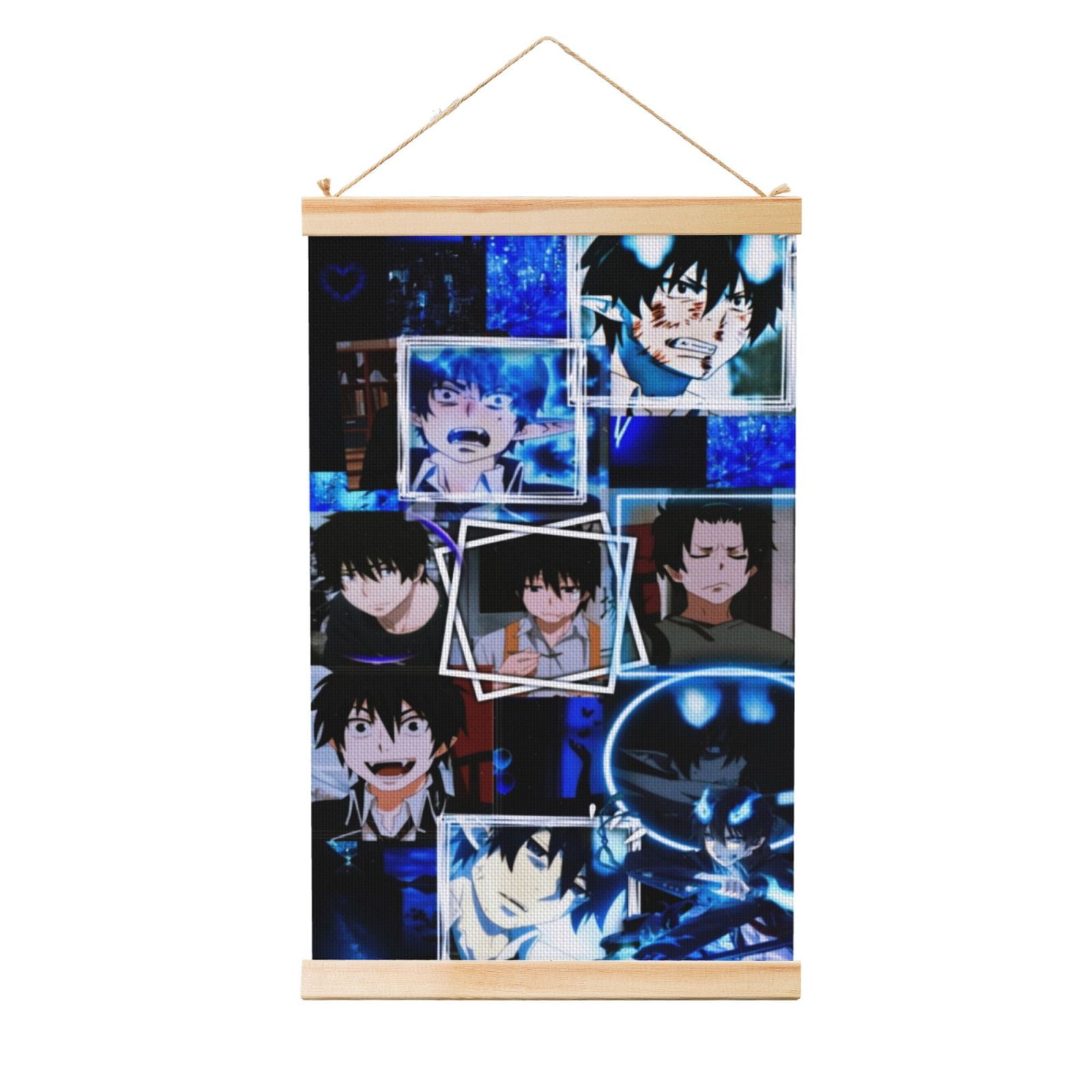 Blue Exorcist Poster Aesthetic Canvas Wooden Shaft Wall Art Hanging ...