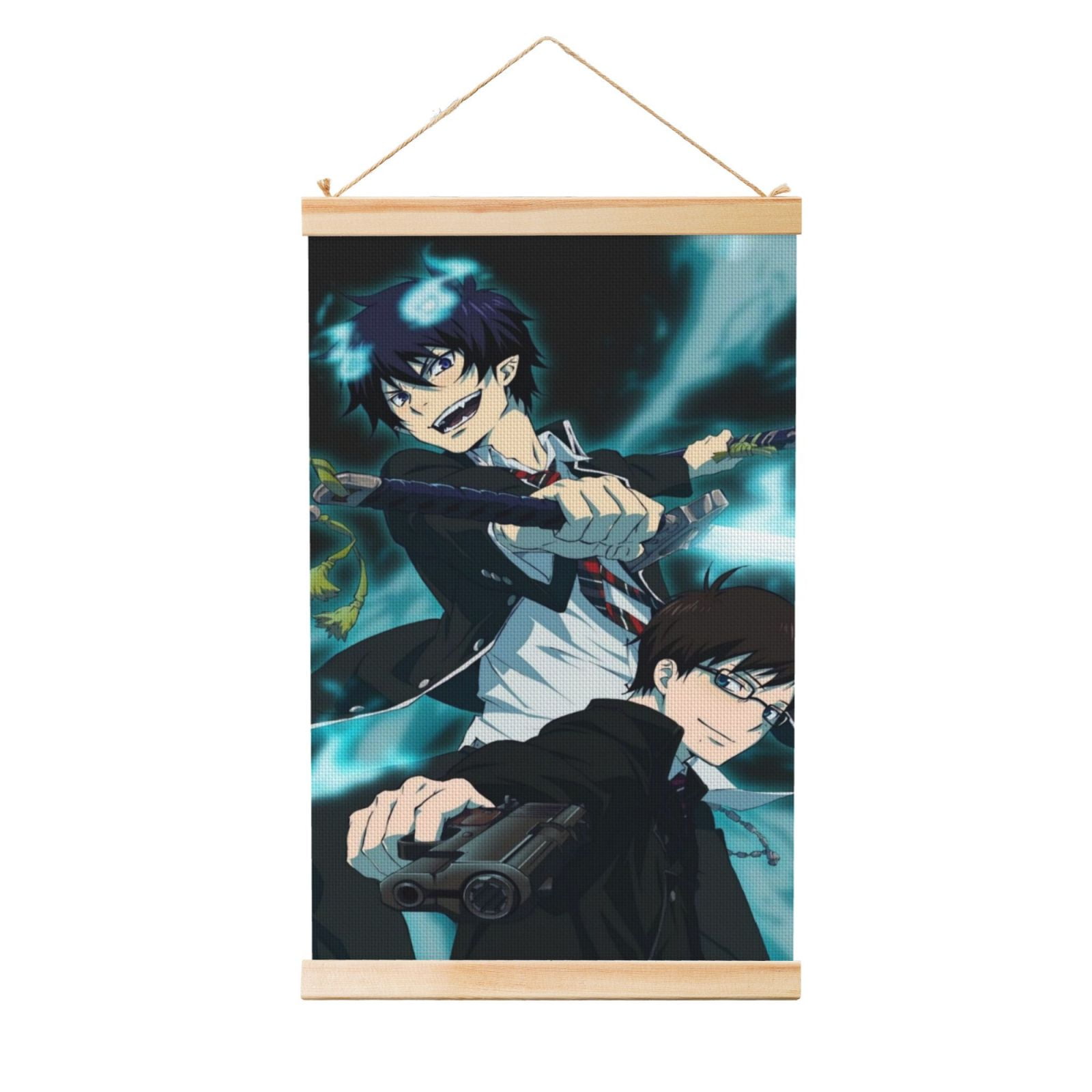 Blue Exorcist Poster Aesthetic Canvas Wooden Shaft Wall Art Hanging ...
