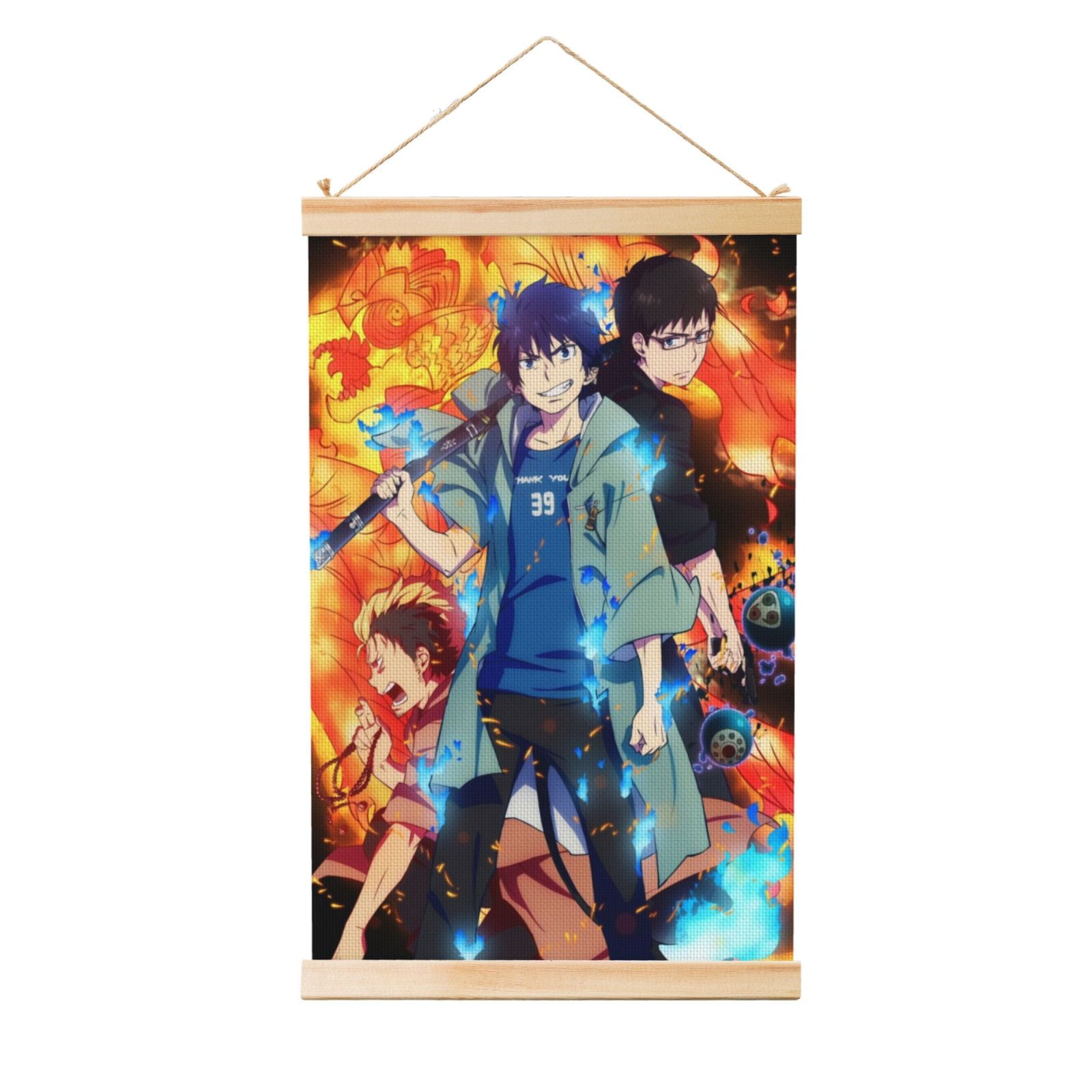 Blue Exorcist Poster Aesthetic Canvas Wooden Shaft Wall Art Hanging ...