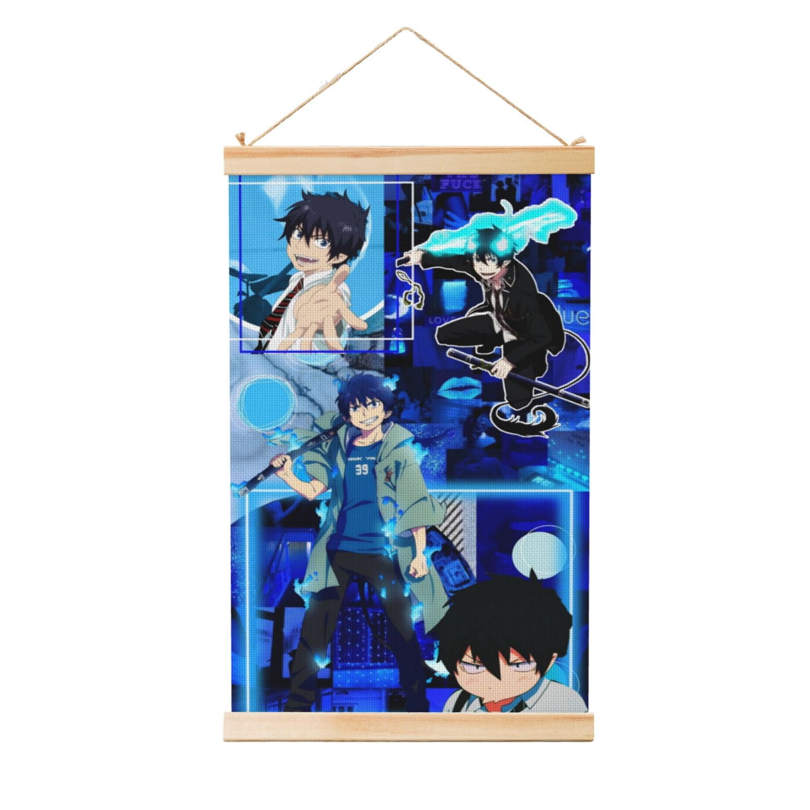 Blue Exorcist Poster Aesthetic Canvas Wooden Shaft Wall Art Hanging ...