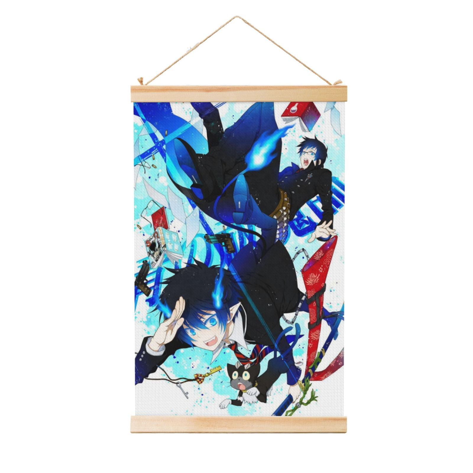Blue Exorcist Poster Aesthetic Canvas Wooden Shaft Wall Art Hanging ...